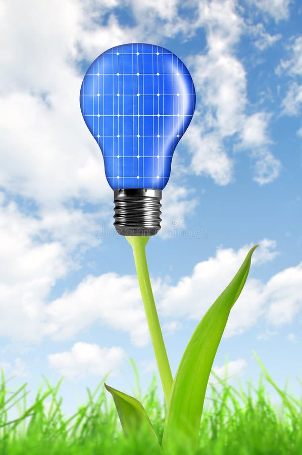 Eco energy bulb stock photo. Image of panels, creative - 40087216