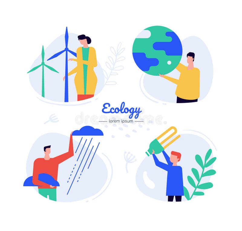 Eco Energy - Flat Design Style Vector Characters Set Stock Vector ...