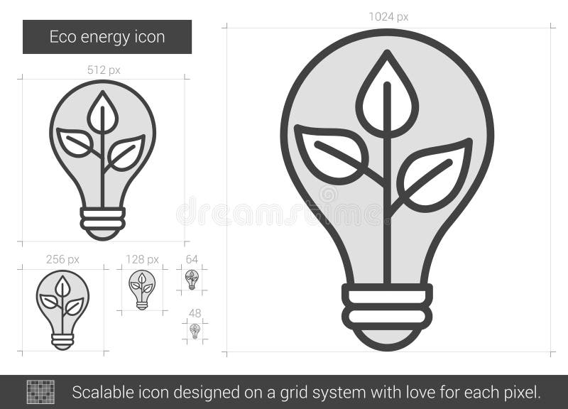 Eco energy line icon. stock vector. Illustration of nature - 80688420