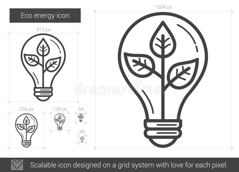Eco energy line icon. stock vector. Illustration of inside - 80694807