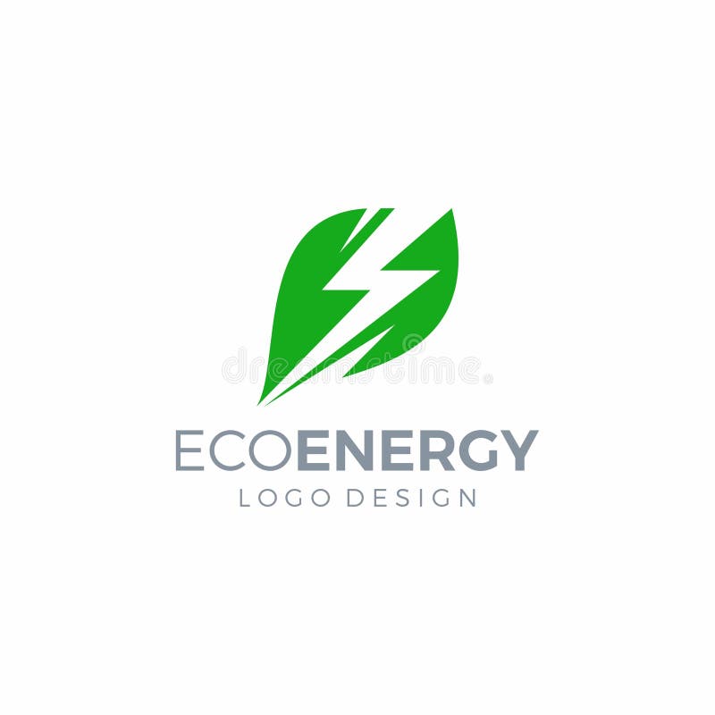 Eco Energy Logo Design. Thunder Leaf Icon Stock Vector - Illustration ...
