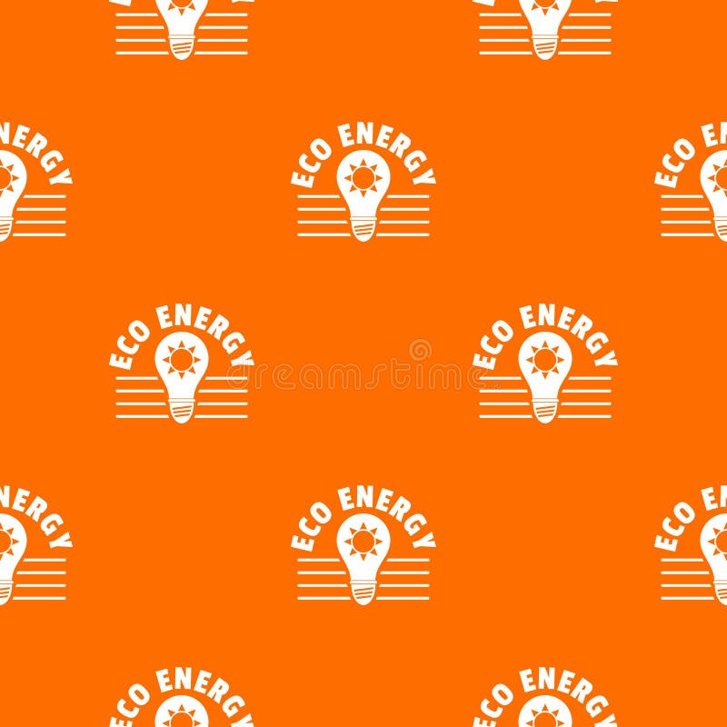 Eco Energy Pattern Vector Orange Stock Vector - Illustration of light ...