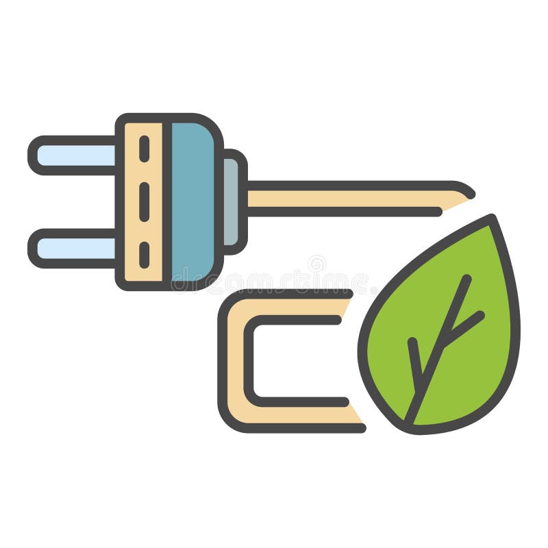 Eco Energy Plug Icon Color Outline Vector Stock Vector - Illustration ...