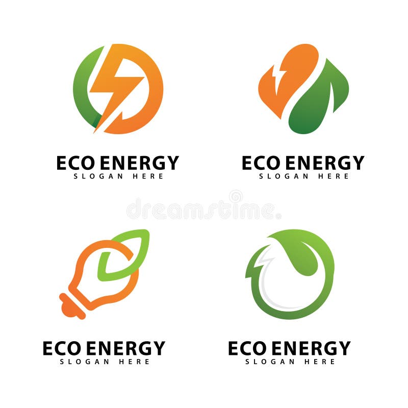 Eco Energy Vector Logo Symbol Stock Vector - Illustration of plant ...