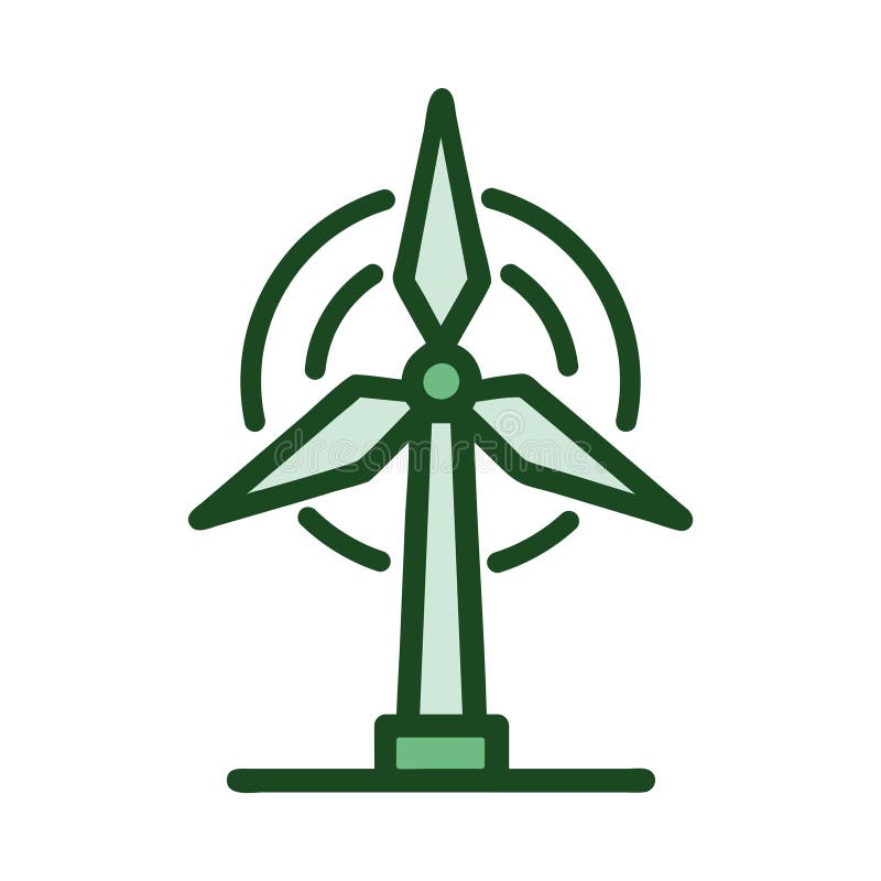 Eco Energy Wind Turbine Icon Stock Illustration - Illustration of ...