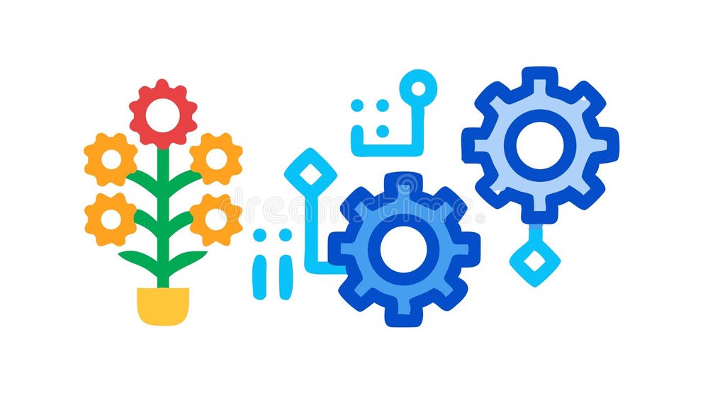 Eco Engineering Mechanics, Sustainable Technology Gears, Vector Design ...