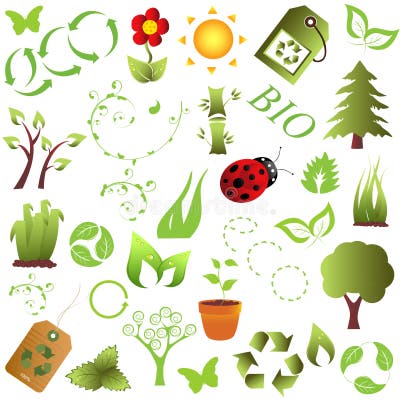 Eco and Environment Objects Stock Vector - Illustration of tree ...