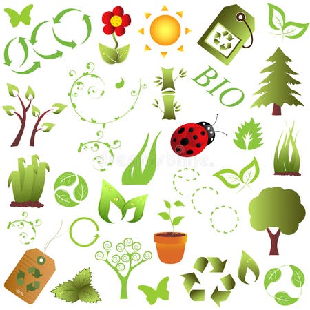 Eco and Environment Objects Stock Vector - Illustration of tree ...