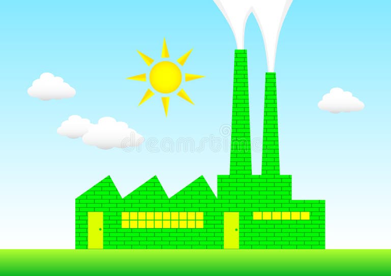 Eco factory stock vector. Illustration of green, ecological - 24063142