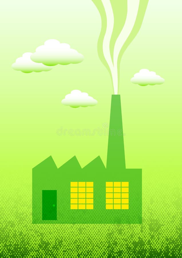Eco factory stock vector. Illustration of green, ecological - 24063142