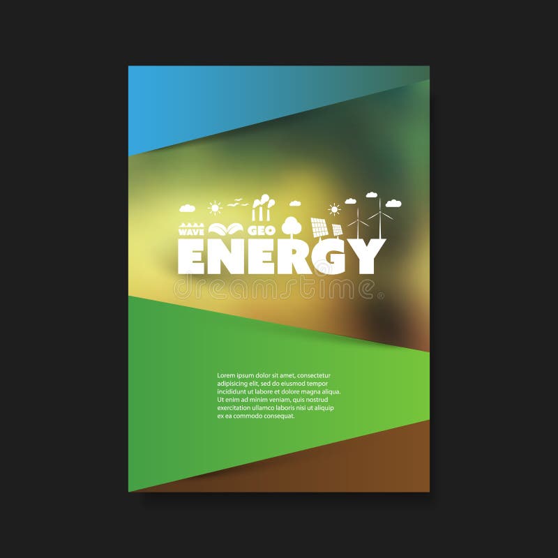 Eco Flyer Design Template - Renewable Energy Theme Stock Vector ...