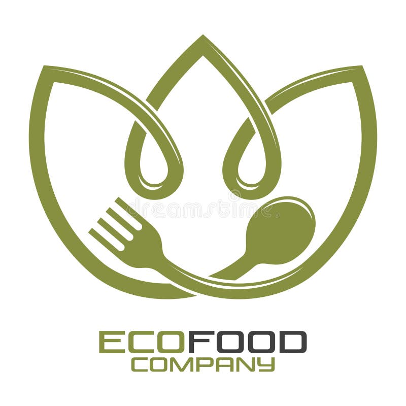 Eco Food Logo. Vector Illustration. Stock Vector - Illustration of ...