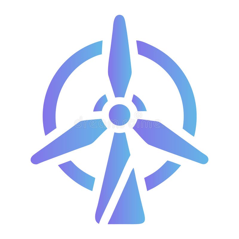 Eco Free Wind Turbine Logo Icon. Flat Illustration of Eco Free Wind ...