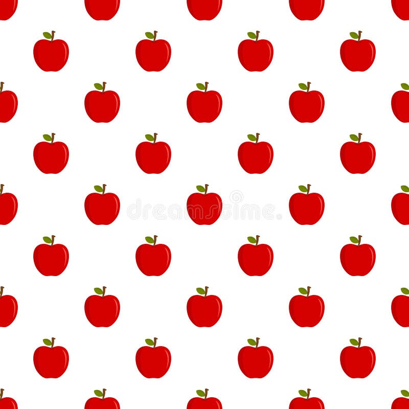 Eco Fresh Red Apple Pattern Seamless Vector Stock Vector - Illustration ...