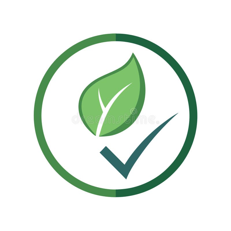Eco-Friendly Approved: Green Leaf and Checkmark Symbol in Circle Stock ...