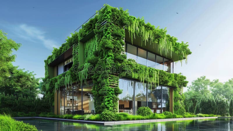 Eco-Friendly Architecture. Green Building Designed for the Future Stock ...