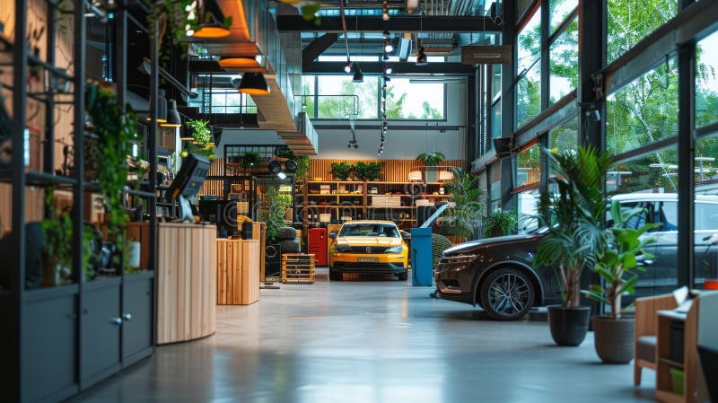 Eco-Friendly Auto Service Shop Stock Illustration - Illustration of ...