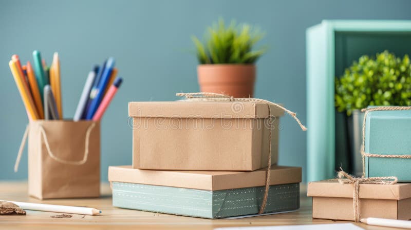 Eco-Friendly Back To School Gift Boxes Stock Illustration ...