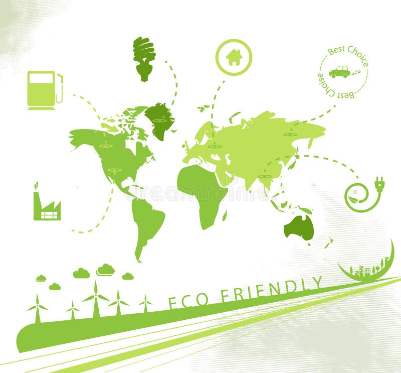 Eco Friendly Abstract City Background Stock Vector - Illustration of ...