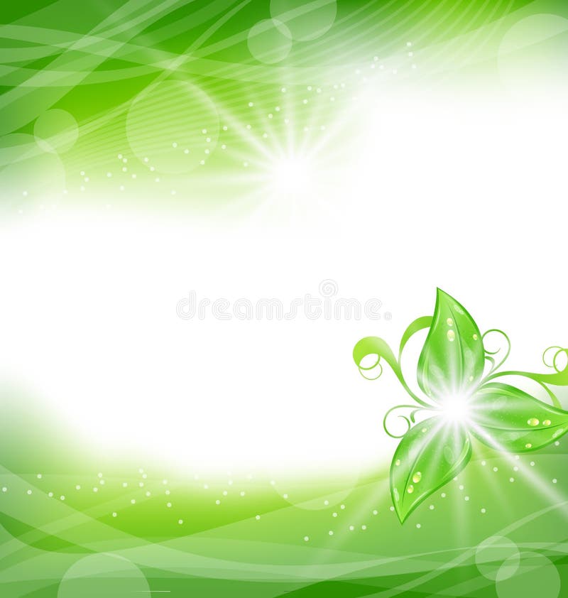 Eco Friendly Background with Green Leaves Stock Vector - Illustration ...