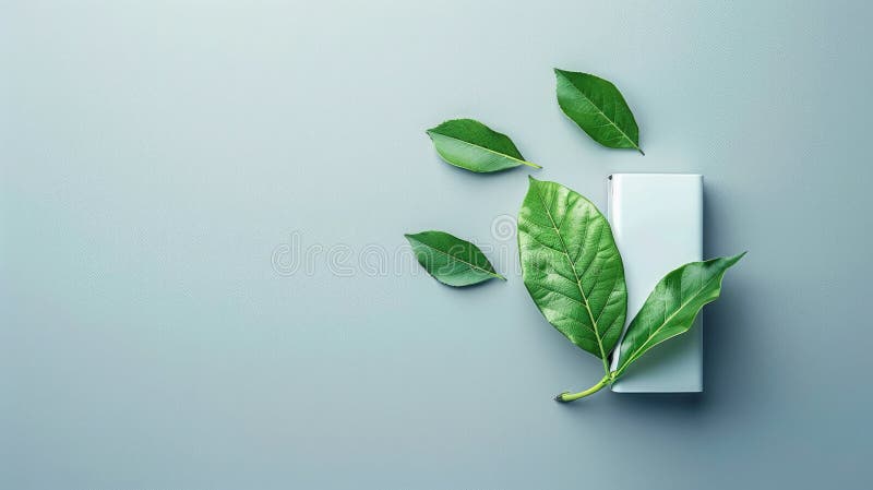 Eco-friendly Battery Pack Featuring a Green Leaf Symbol, Promoting ...