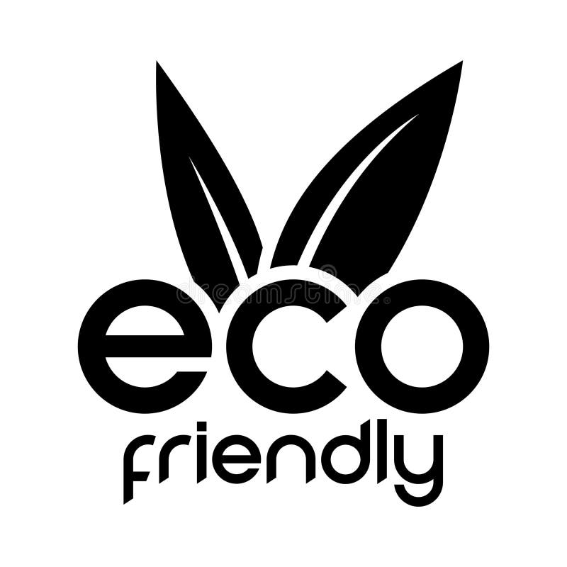 Eco Friendly Black Text Logo with V Shaped Leaves Stock Vector ...