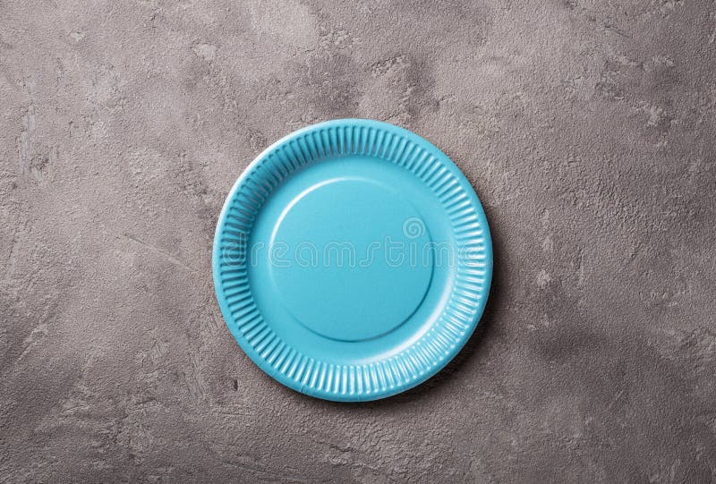 Eco Friendly Blue Paper Plate Stock Photo - Image of recycle, blue ...