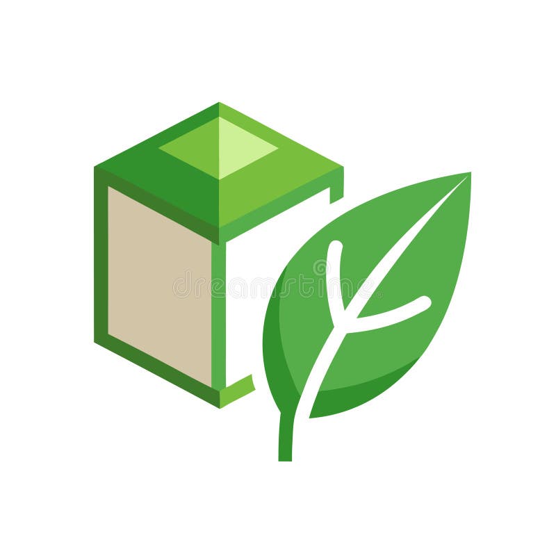 Eco-Friendly Box with Green Leaf: Sustainable Packaging and Nature Integration Stock Vector ...