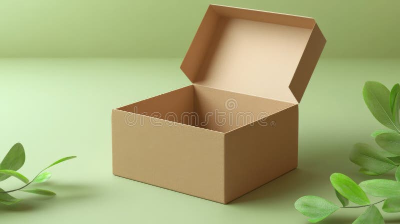 Eco-Friendly Box Mockup on Neutral Background Stock Photo - Image of ...