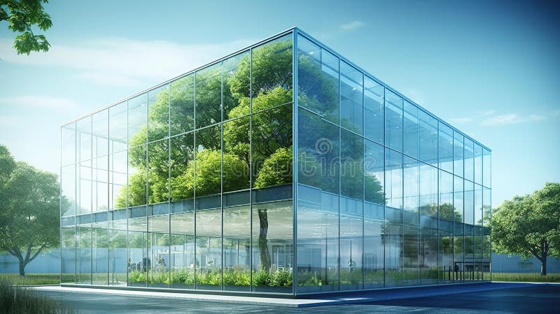 Eco-friendly Building in the Modern City Generative AI Stock ...