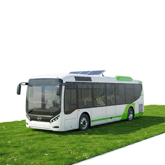 Eco-friendly Bus with Solar Panels. Space for Text. Stock Image - Image ...