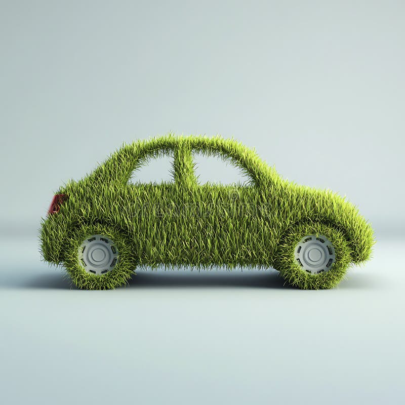 Eco-Friendly Car Battery Made of Grass Symbolizing Sustainability Stock ...