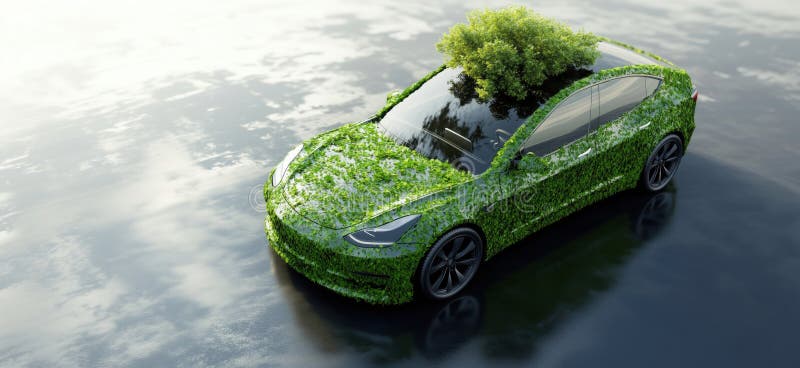 Eco-friendly Car Covered in Greenery Symbolizes Sustainable ...