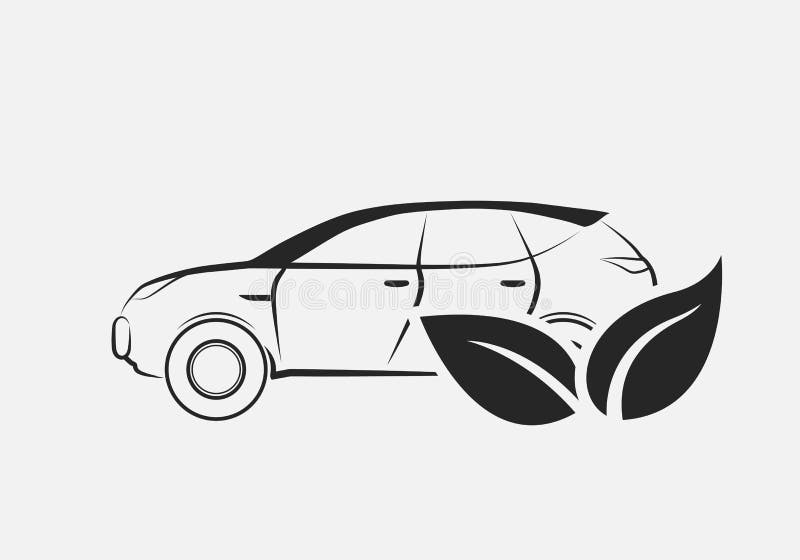 Eco Friendly Car Icon. Ecology and Environment Symbol. Leaf and Car ...