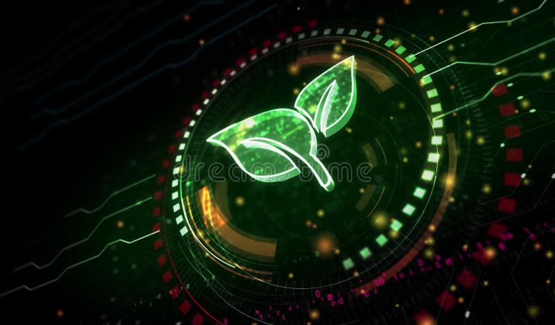 Ecology and Eco Friendly Technology Symbol Digital Concept 3d ...