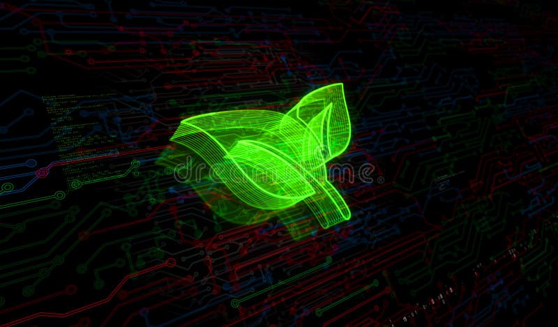 Ecology and Eco Friendly Technology Symbol Digital Concept 3d ...