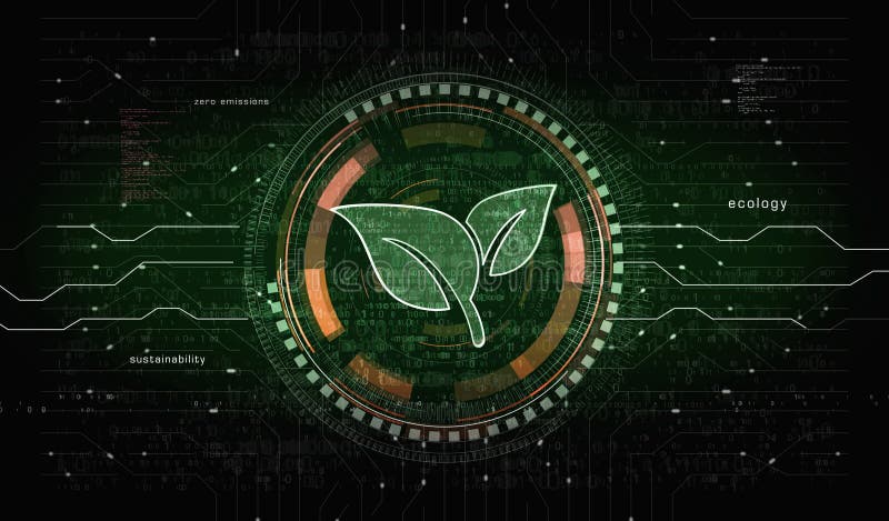 Ecology and Eco Friendly Technology Symbol Digital Concept 3d ...