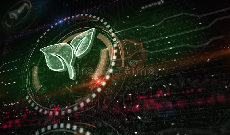 Ecology and Eco Friendly Technology Symbol Digital Concept 3d ...