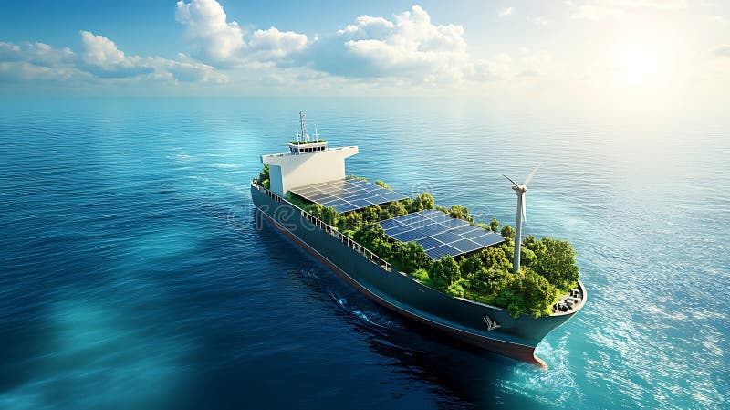 An Eco-friendly Cargo Ship Powered by Renewable Energy Sails through a ...