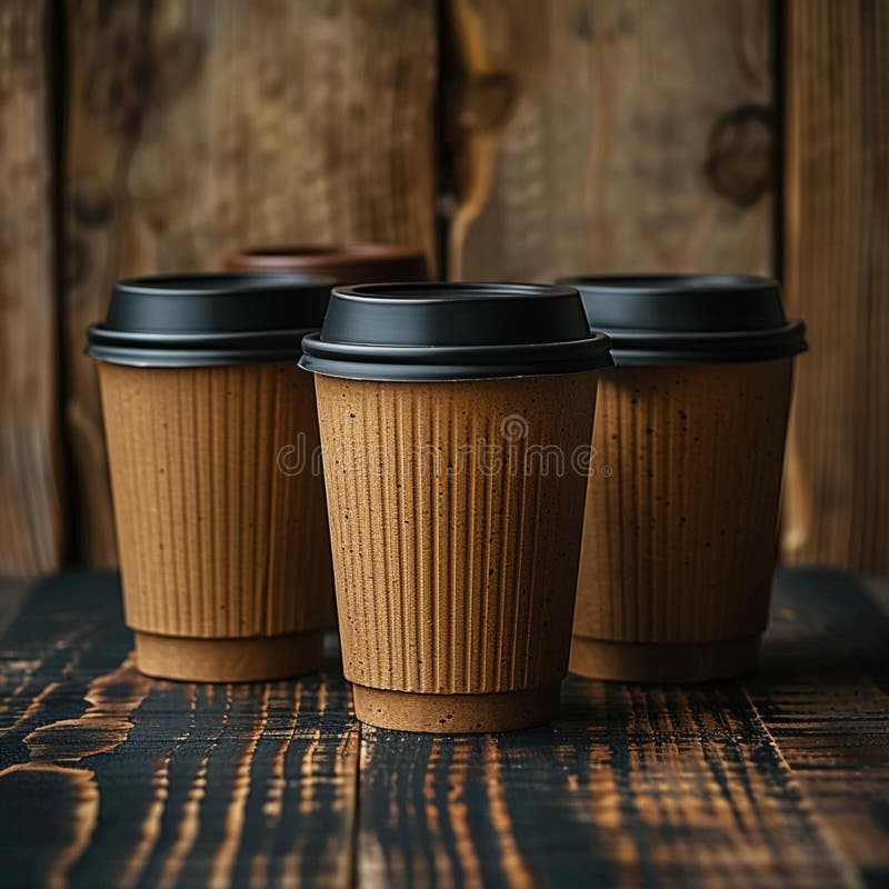 Eco Friendly Choices Reusable Coffee Cups Displayed on Rustic Table ...
