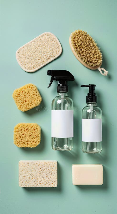Eco Friendly Cleaning Supplies Set with Natural Brushes and Handmade ...