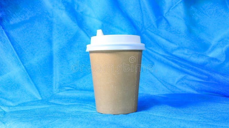Eco-friendly Coffee Cup with a White Lid without Logos. Template, a ...