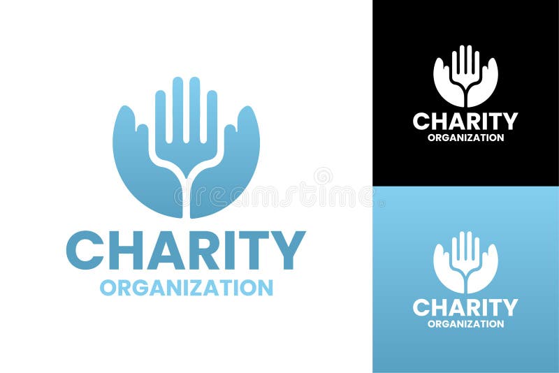 Minimalist Charity Organization Logo in Pastel Blue with Hand and Life ...