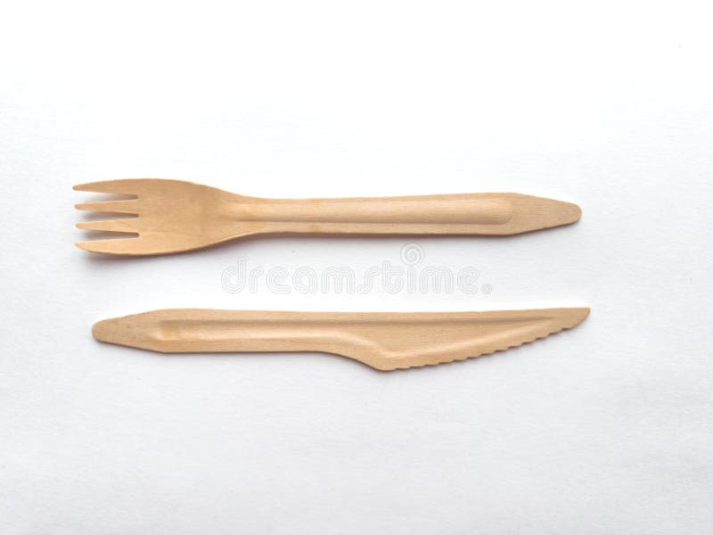 Eco Friendly Compostable Utensils Made from Sustainable Wood on White ...