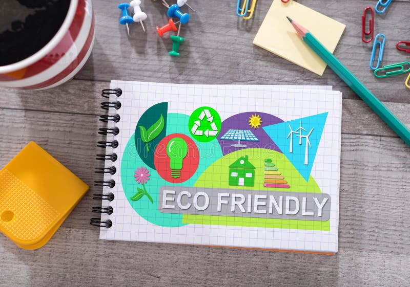 Eco Friendly Concept on a Notepad Stock Illustration - Illustration of ...