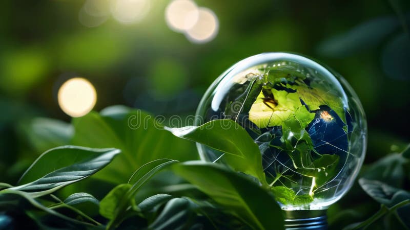 Eco Friendly Concept with Green Recycle Symbol in Natural Environment ...