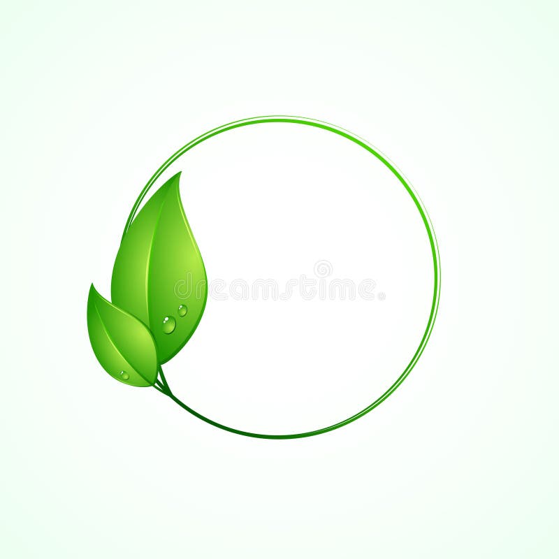 Eco Friendly Concept, Green Round Frame with Leaves Stock Vector ...