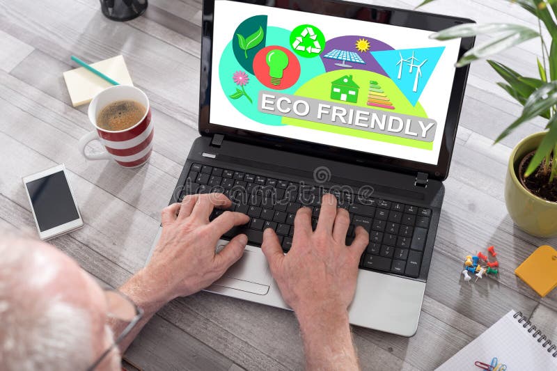 Eco Friendly Concept on a Laptop Screen Stock Photo - Image of friendly ...