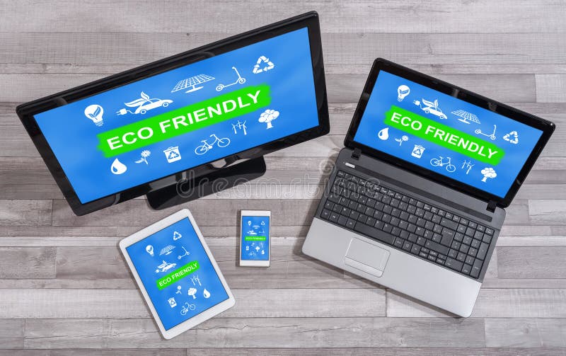 Eco Friendly Concept on Different Devices Stock Photo - Image of tablet ...