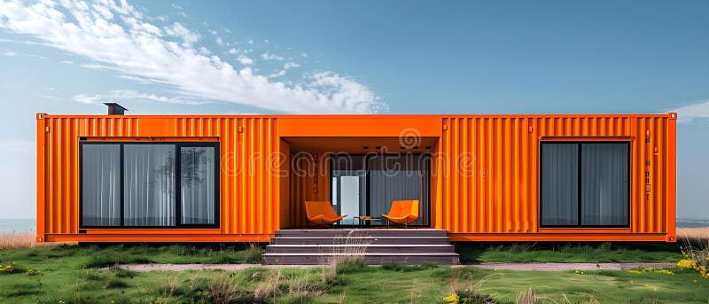 Eco-Friendly Container Home with Minimalist Elegance. Concept ...